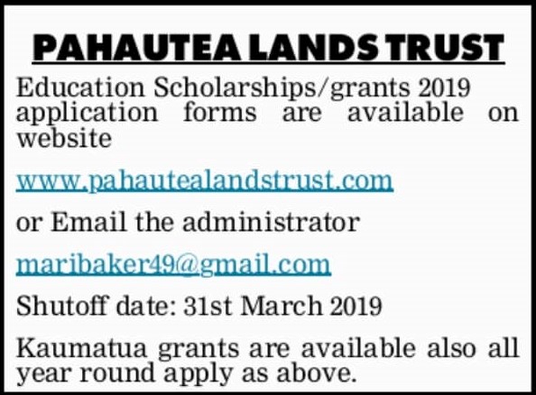 Panui – Pahautea Lands Trust